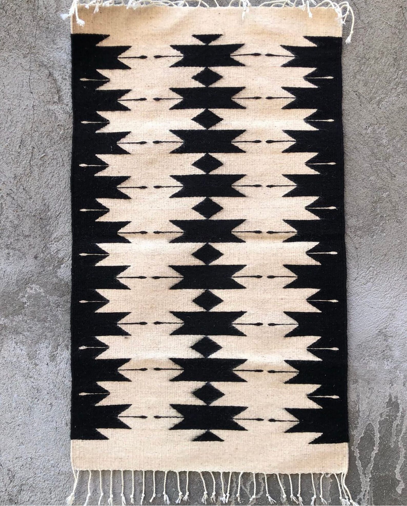 ACULCO Rug/ Unique Piece / Beautiful Pedal-loom Rug From Oaxaca / 100% ...