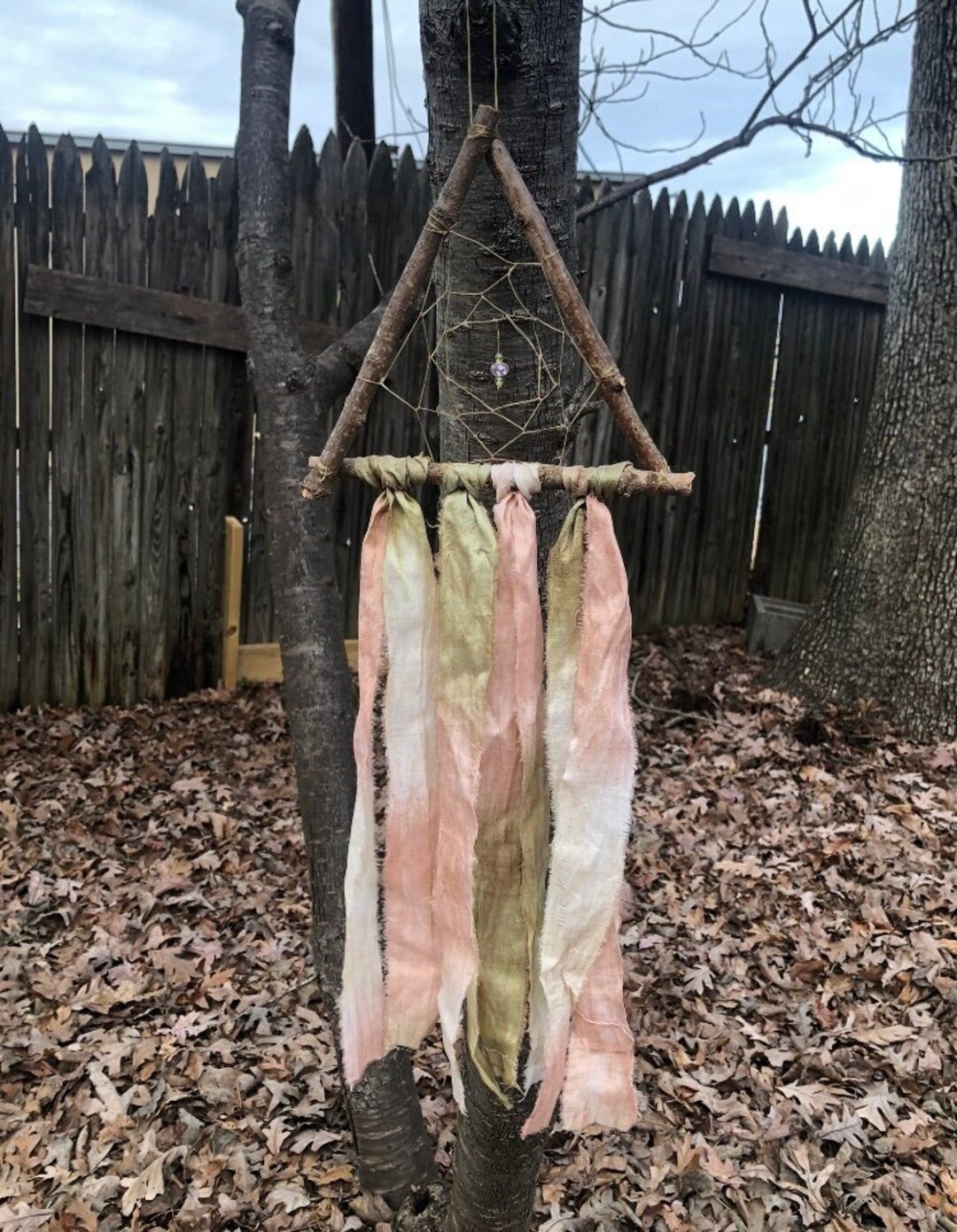 Triangle Dream Catcher, Natural Boho Earthy Dream Catcher, Whimsical ...