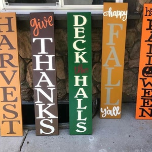 Fall, Halloween, Thanksgiving, Christmas Porch Signs Decor Outdoors ...