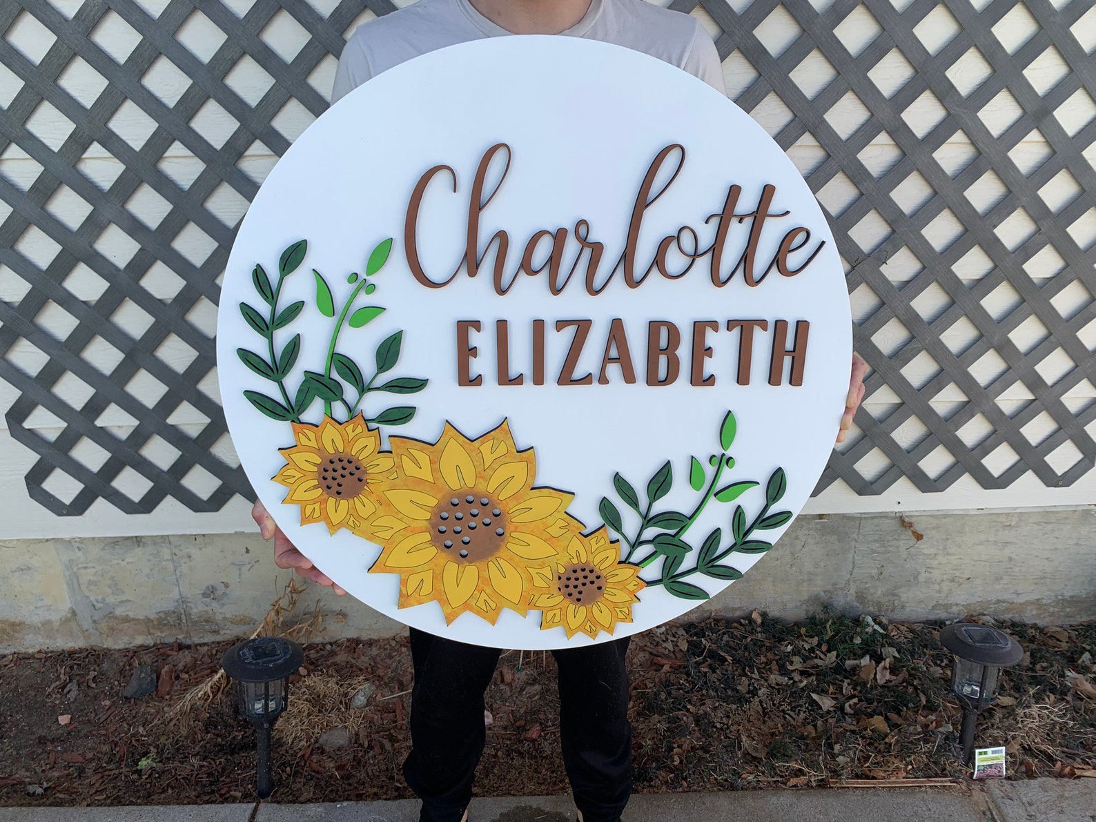 Sunflower Baby Name Sign Baby Girl Wall Decor Sunflower Sign - Etsy