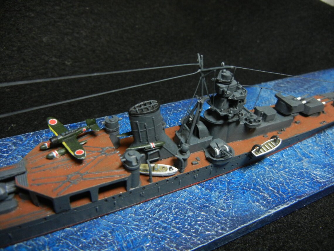 Custom Built and Painted 1/700 IJN Agano light cruiser on base | Etsy