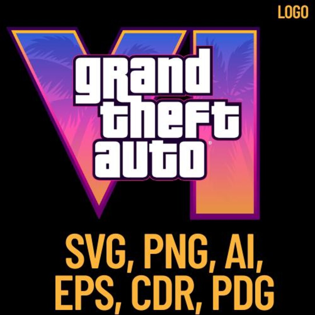 Logo GTA VI Vector Svg,png,ai,cdr,eps,pdf Downloadable File - Etsy