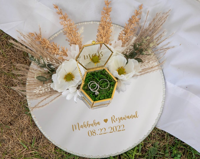 Wedding Ring Tray. Wedding Ring Plate. Nikkah Decor. Nikkah Ring Tray ...