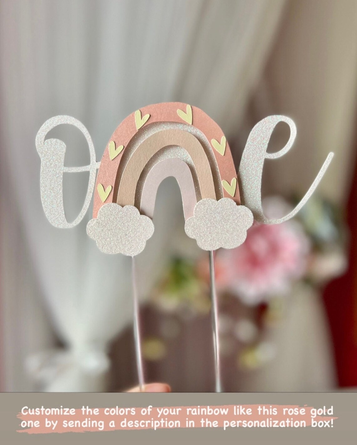 Boho Rainbow ONE Cake Topper. Rainbow Girl Birthday. Boho | Etsy