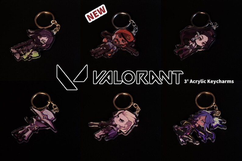 Valorant Clear Acrylic Epoxy Keycharms, Cute Chibi Agents Keychains ...