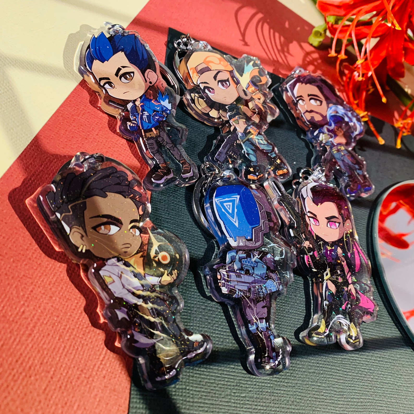 Valorant Clear Acrylic Epoxy Keycharms, Cute Chibi Agents Keychains ...