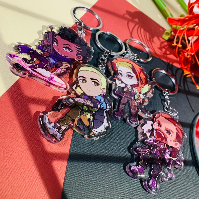 Valorant Clear Acrylic Epoxy Keycharms, Cute Chibi Agents Keychains ...