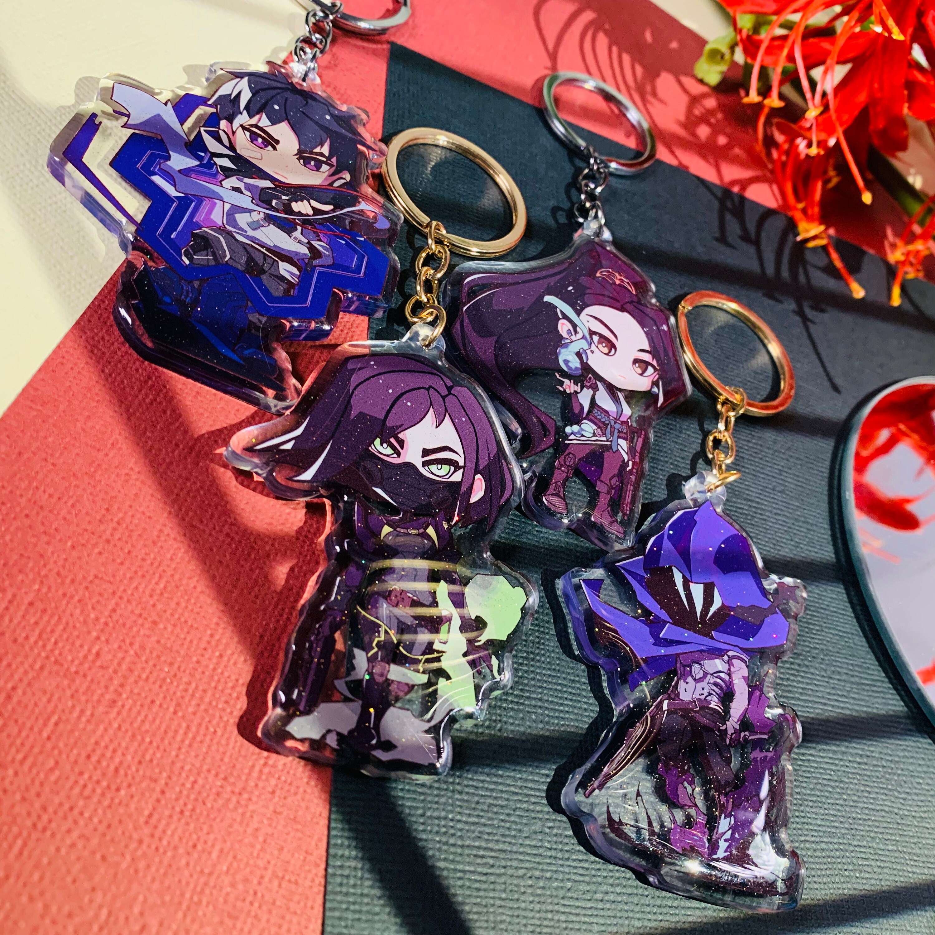 Valorant Clear Acrylic Epoxy Keycharms, Cute Chibi Agents Keychains ...