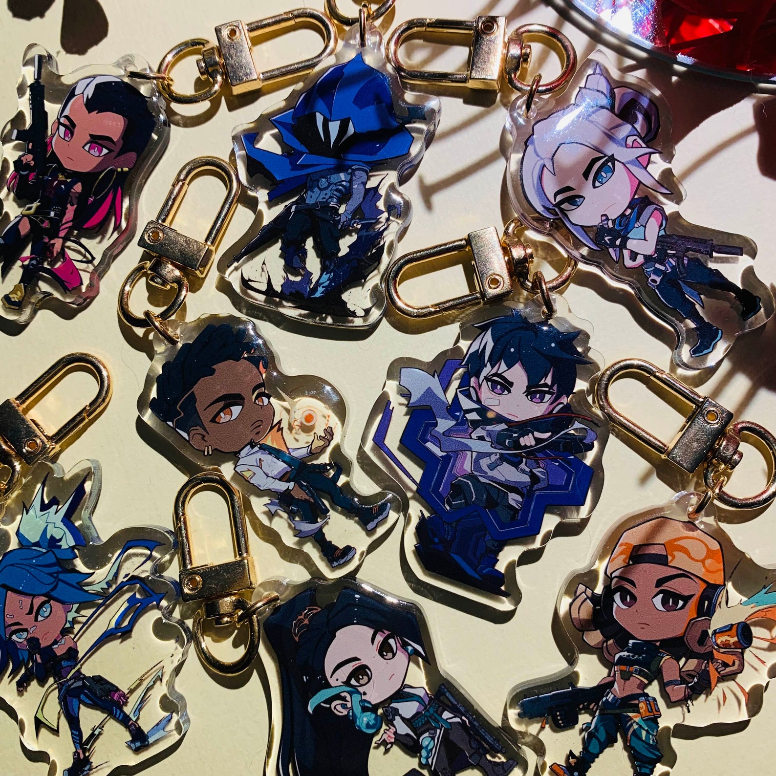 Valorant Clear Acrylic Epoxy Keycharms, Cute Chibi Agents Keychains ...