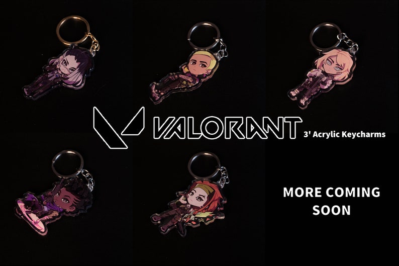 Valorant Clear Acrylic Epoxy Keycharms, Cute Chibi Agents Keychains ...