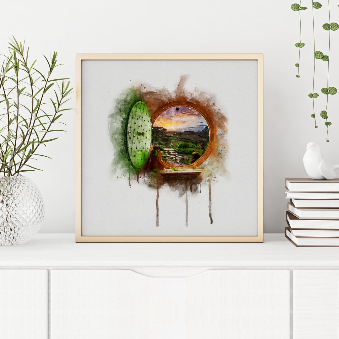 Bag End Watercolor Printable, Hobbit Home Art Print, Hobbit Hole , LOTR ...