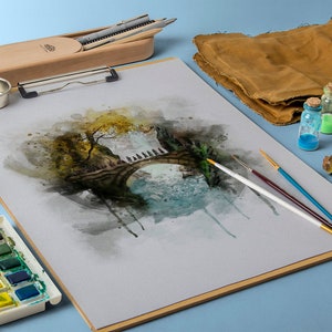 Rivendell Bridge Watercolor Printable, Rivendell Bridge Art Print, LOTR ...