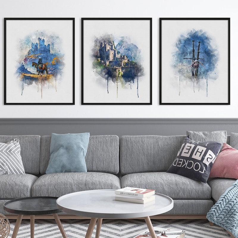 Medallion Print Art Set - Etsy UK