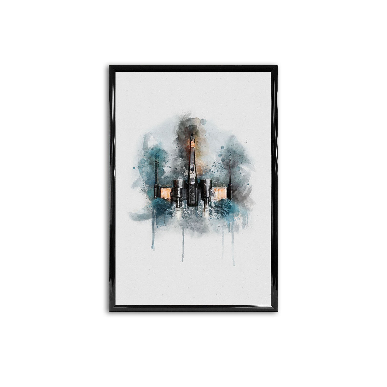 X-wing Fighter Watercolor Printable X-wing Art Print Star - Etsy