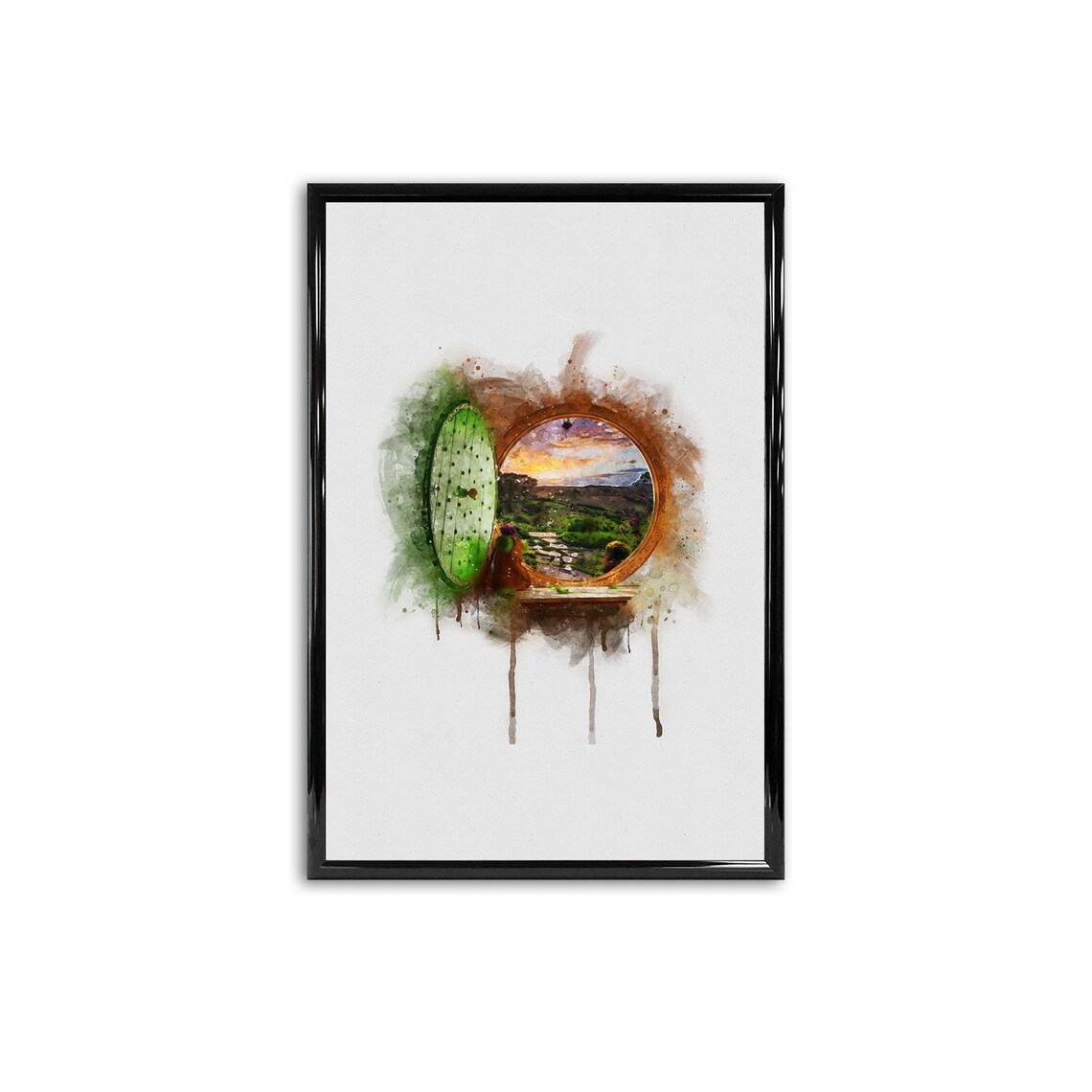Bag End Watercolor Printable, Hobbit Home Art Print, Hobbit Hole , LOTR ...