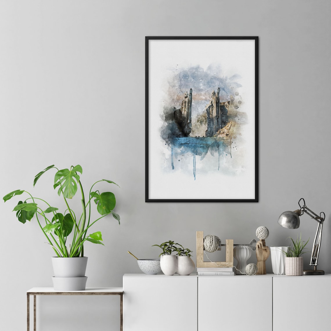 Argonath Watercolor Printable, Argonath Art Print, LOTR Art, LOTR Print ...