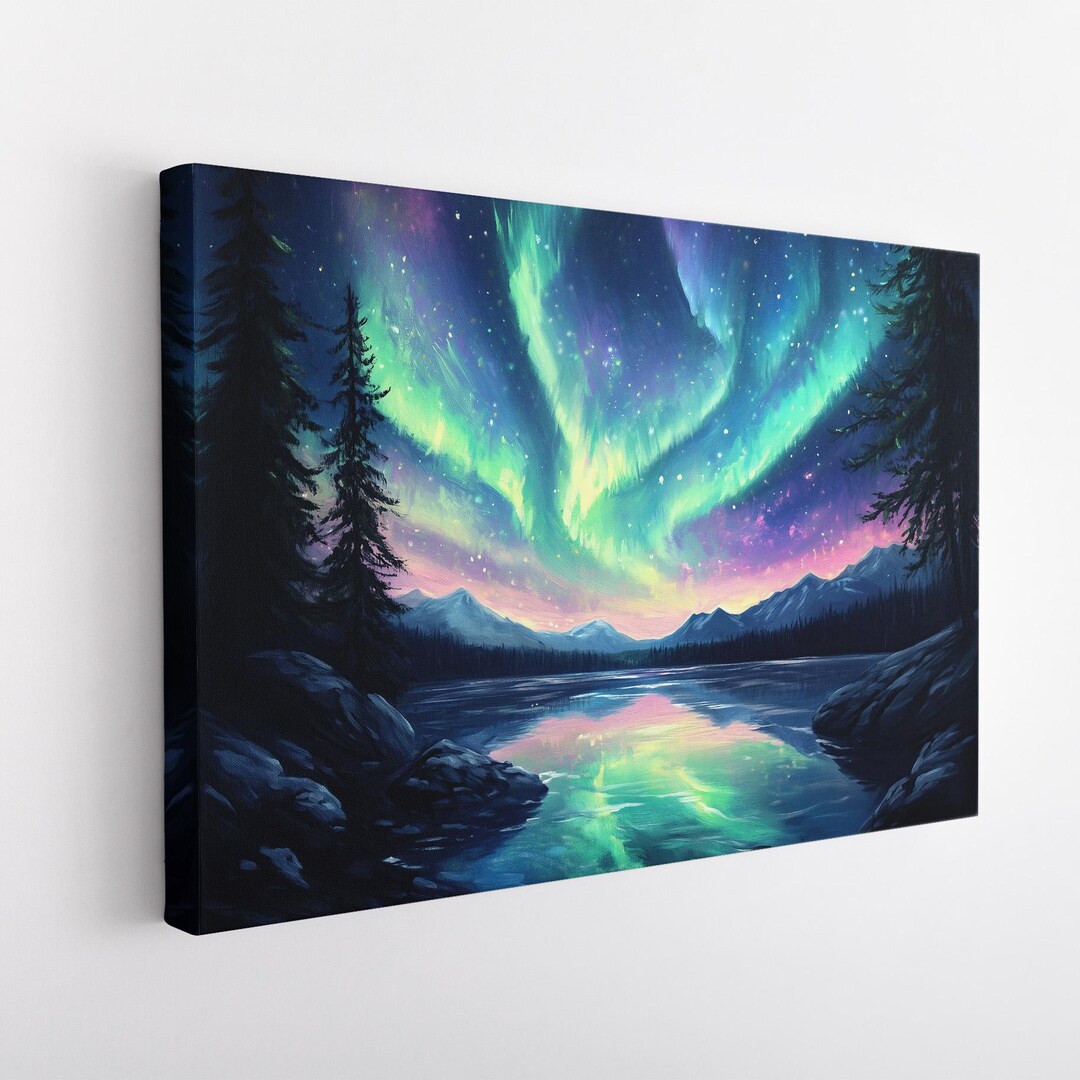 Northern Lights Canvas Print, Aurora Borealis, Northern Lights Decor ...