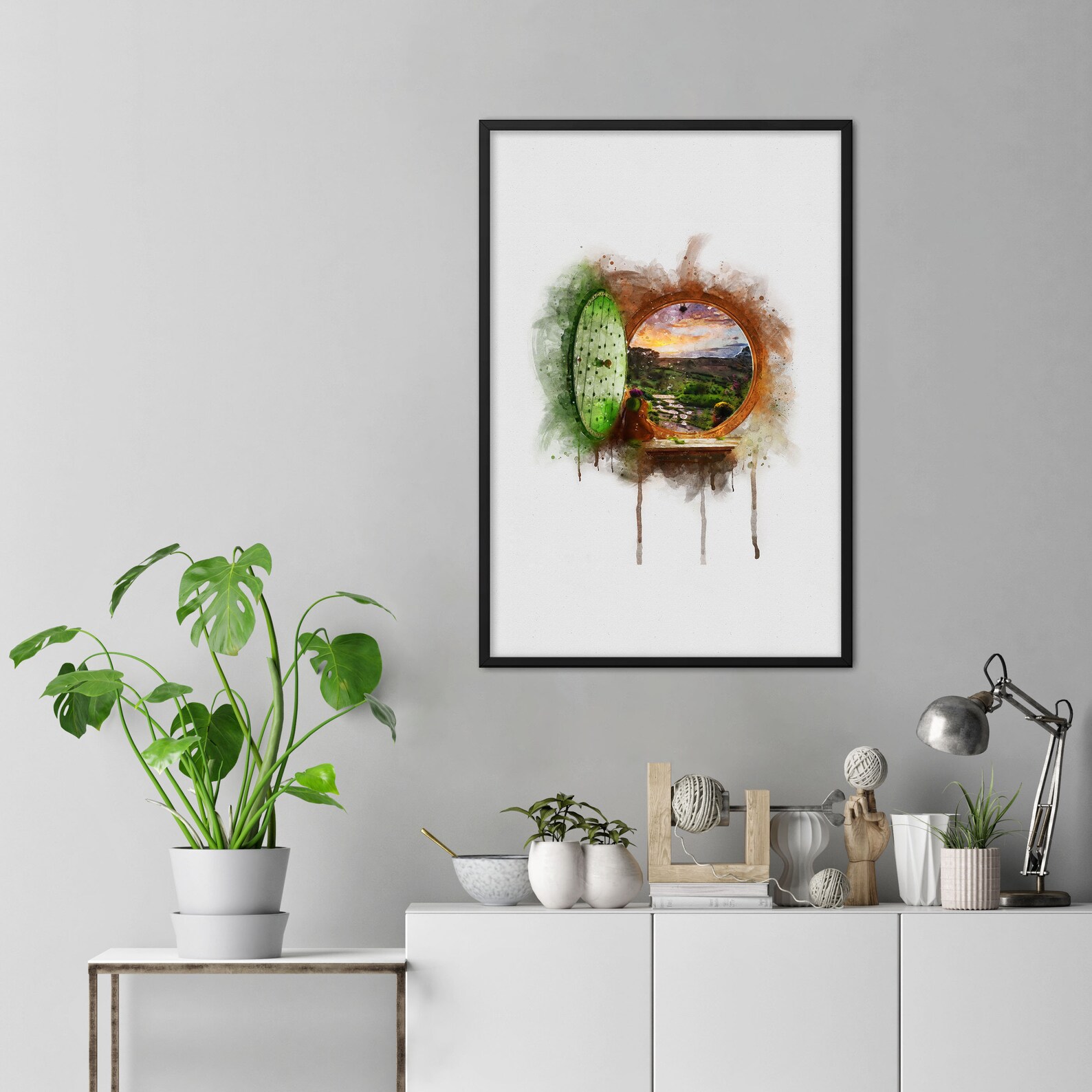 Bag End Watercolor Printable Hobbit Home Art Print Hobbit | Etsy