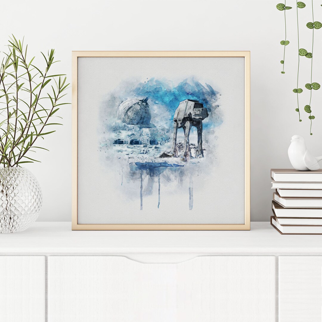 Planet Hoth Watercolor Printable, Star Wars Art Print, Star Wars Poster ...