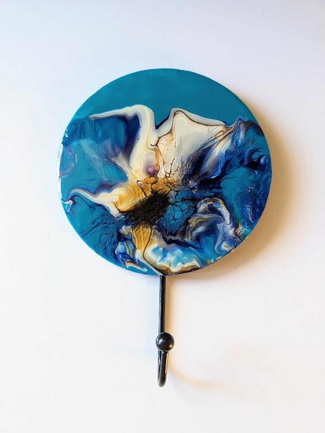 Acrylic Pour Wall Art Hook. Fluid Paint Home Decor Wall Hangings. Hand ...