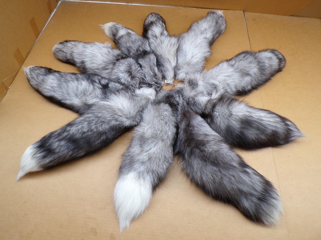 XXL Indigo Fox Tail With Clasp Attached Professionally Tanned/real Fur ...