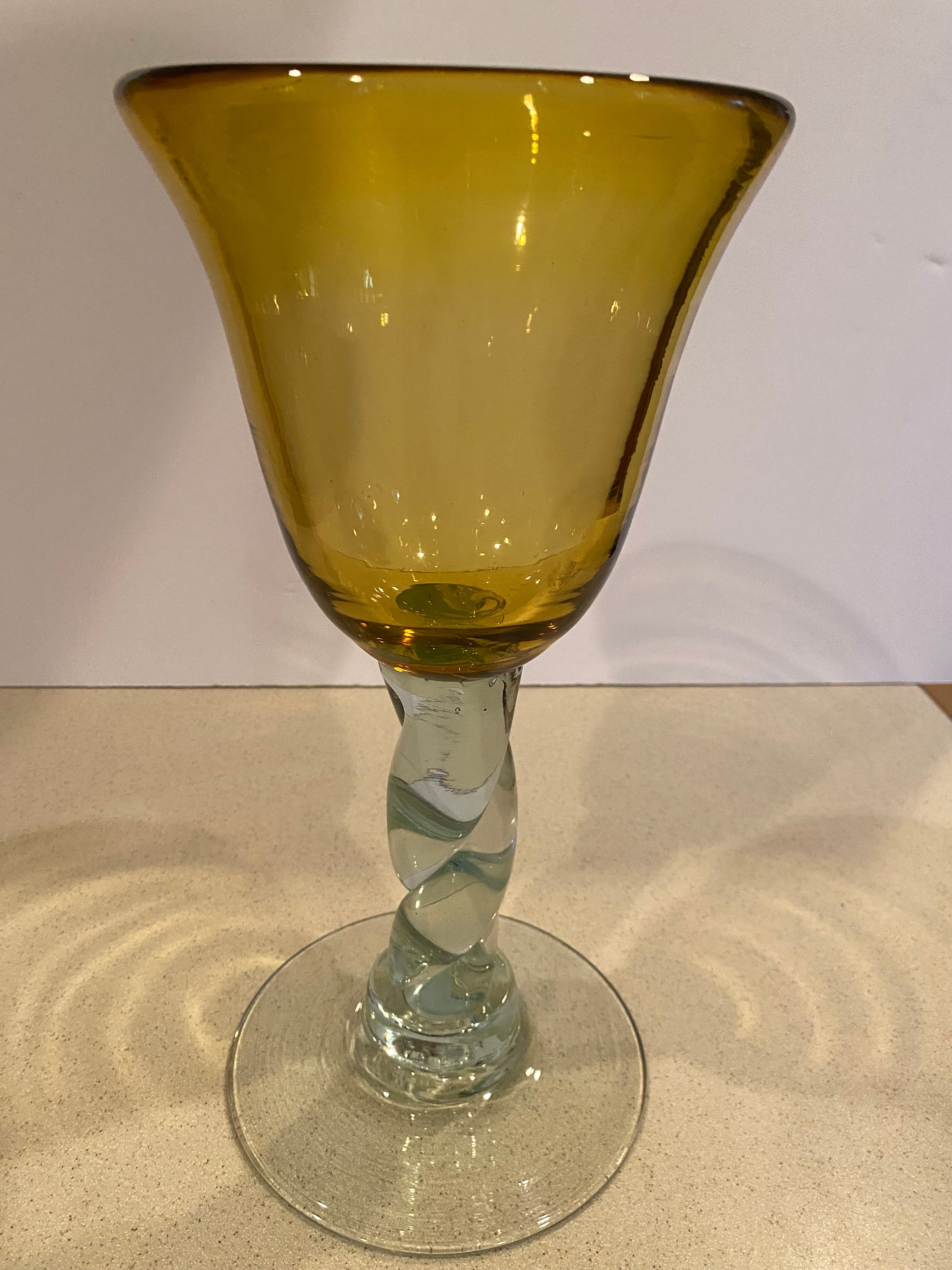 Large Heavy Amber Glass Pedestal Goblet/wine Glass/vase - Etsy