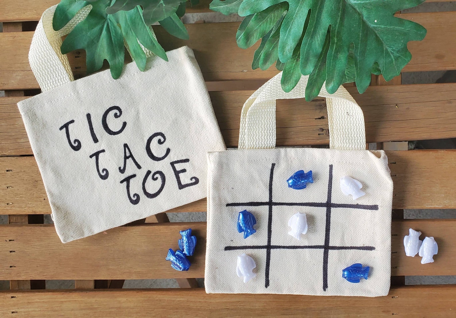 Travel Size Tic-tac-toe Game Canvas Bag Games Tic-tac-toe - Etsy