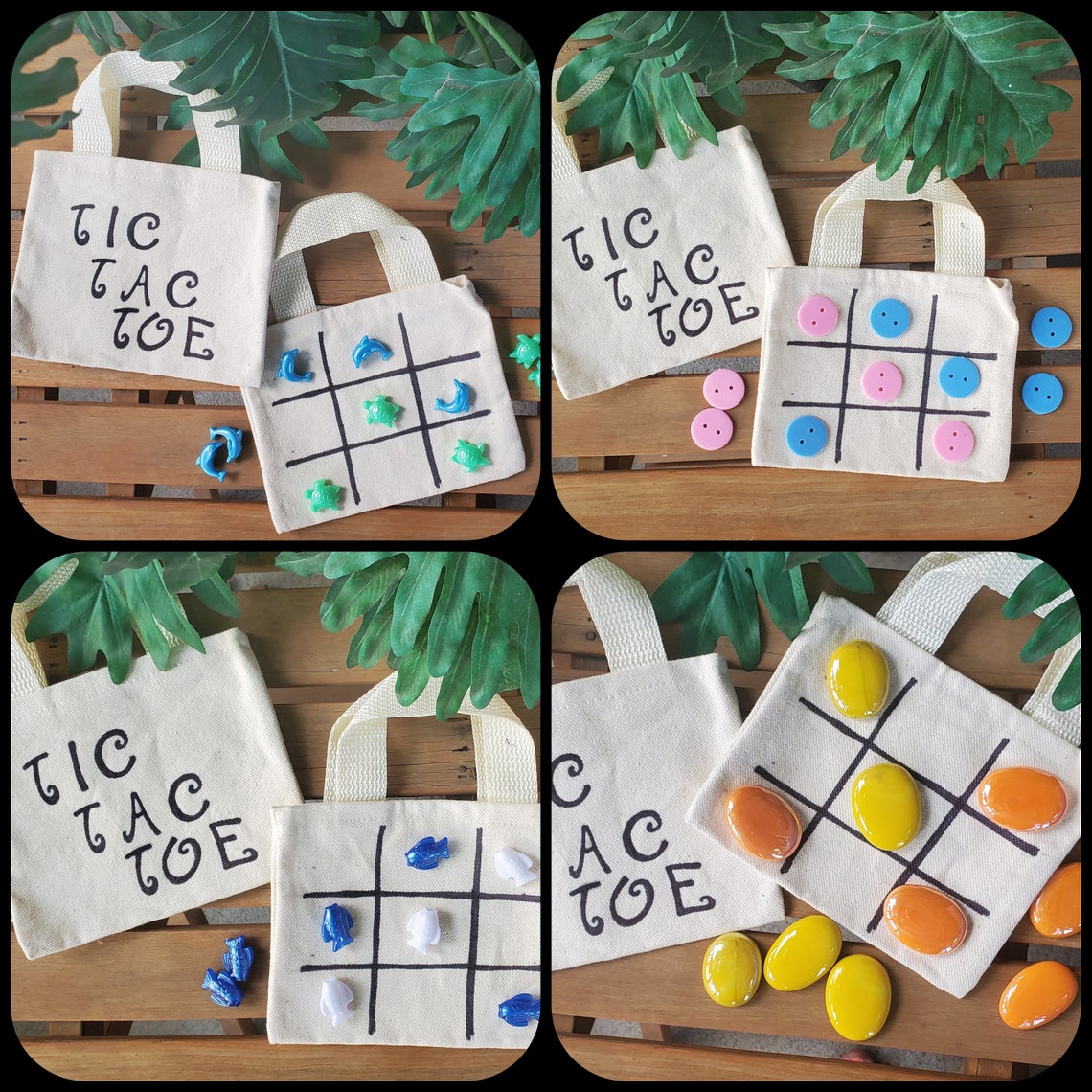 Travel Size Tic-tac-toe Game Canvas Bag Games Tic-tac-toe - Etsy