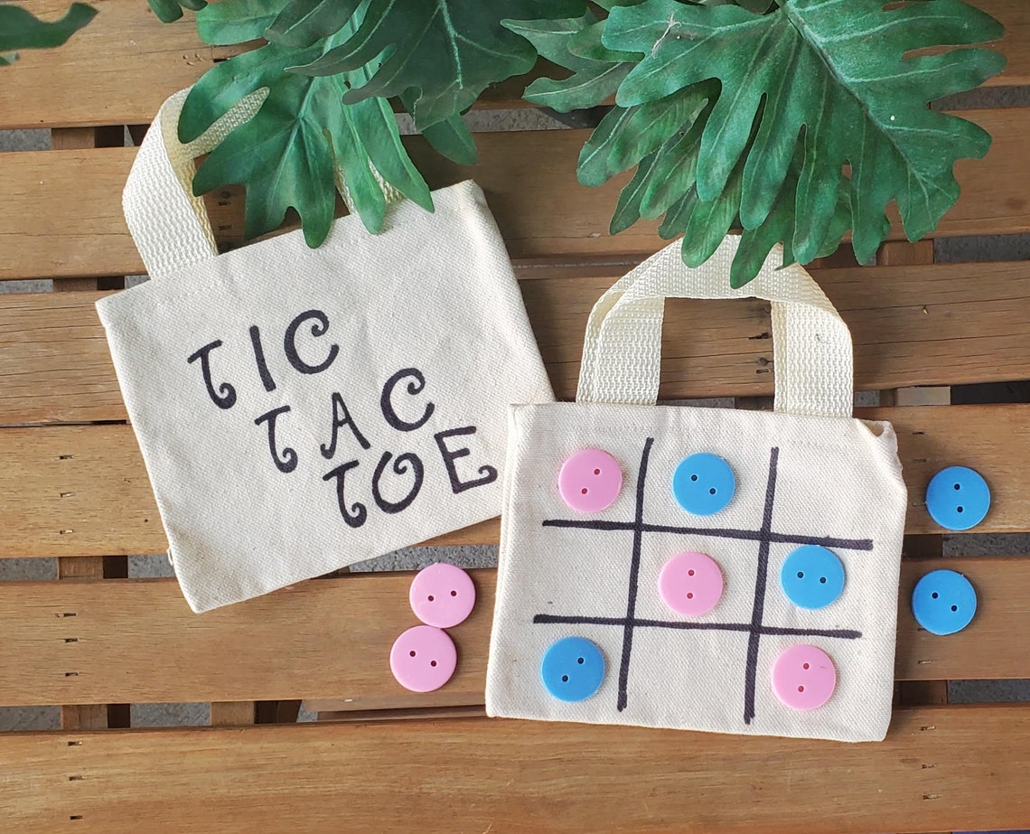 Travel Size Tic-tac-toe Game Canvas Bag Games Tic-tac-toe - Etsy