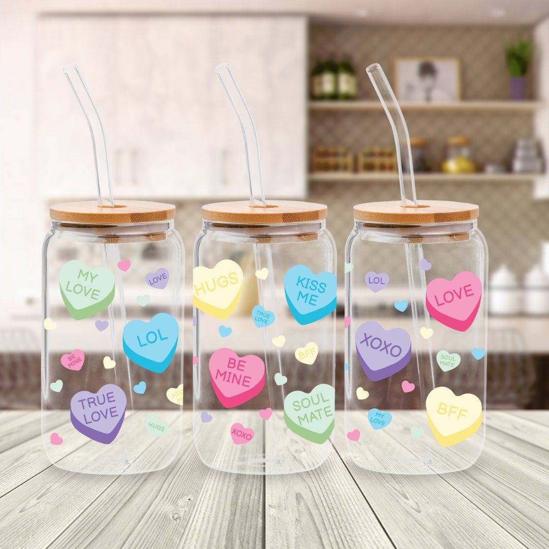 Colorful Conversation Hearts Valentines Day UV DTF Transfer Wrap - Etsy