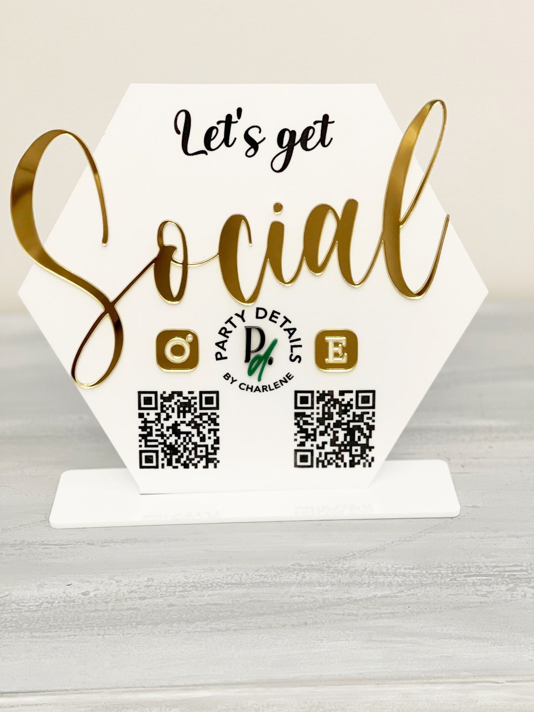 Social Media Sign Business Acrylic Sign Multi QR Code - Etsy