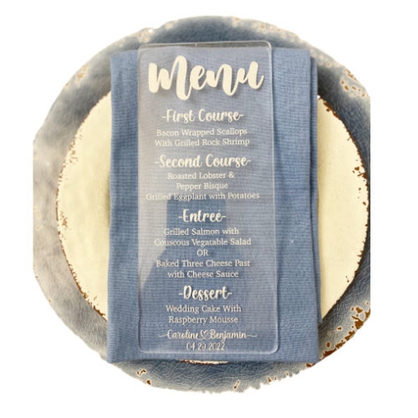 Engraved Menu - Etsy