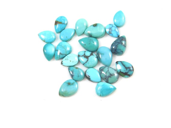 Natural Arizona Turquoise Pear Shape Cabochon Loose Gemstone - Etsy