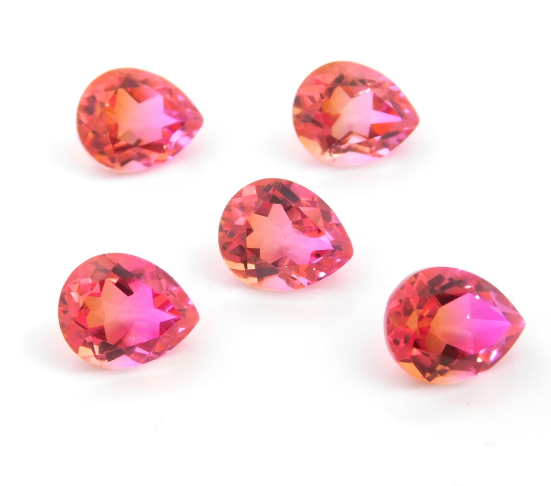 Arizona Sunset Quartz: Bi-color Pear Faceted Gemstone (7x10mm TO ...