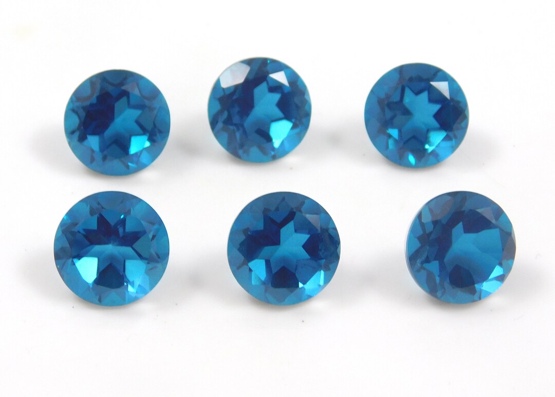 London Blue Topaz Color Doublet Quartz Faceted Round Shape Sizes 8x8mm ...