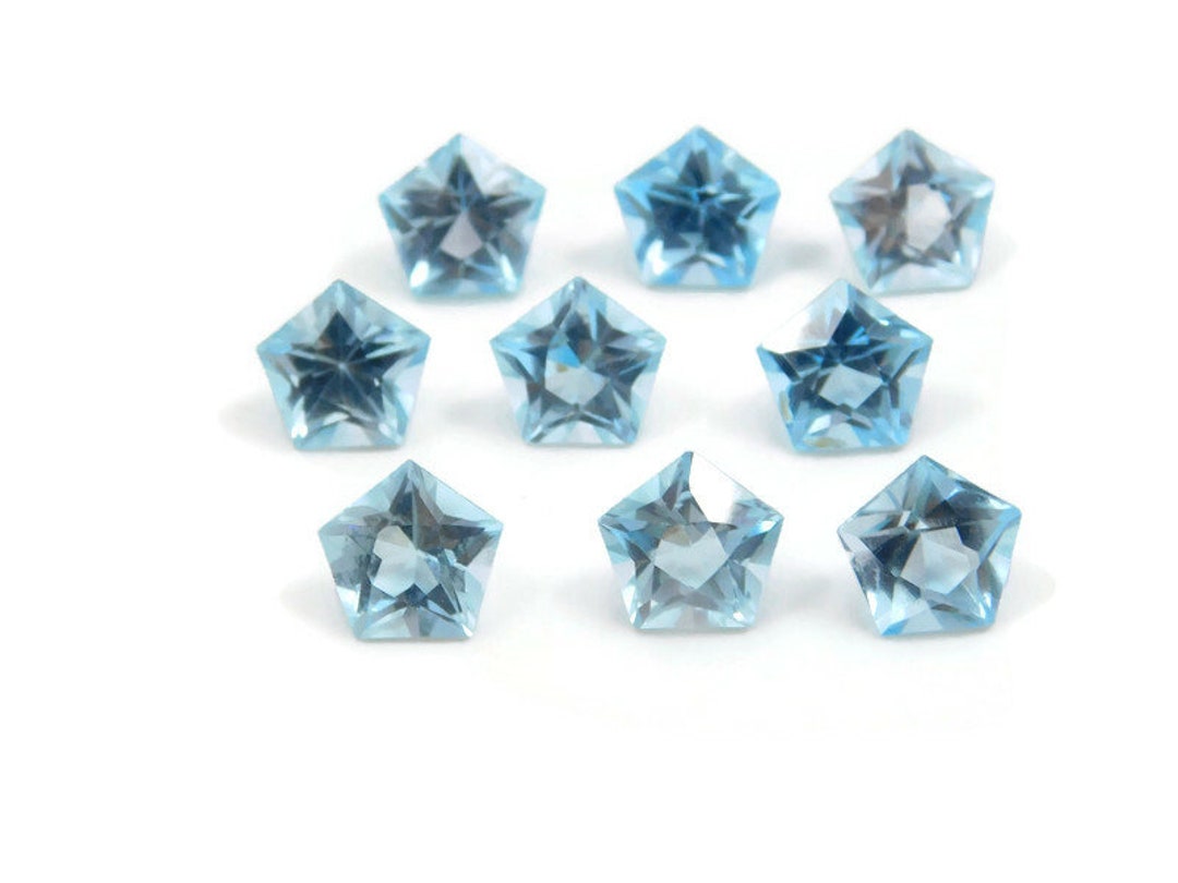 Natural Sky Blue Topaz ,pentagon Shape Faceted Semi-precious Loose ...