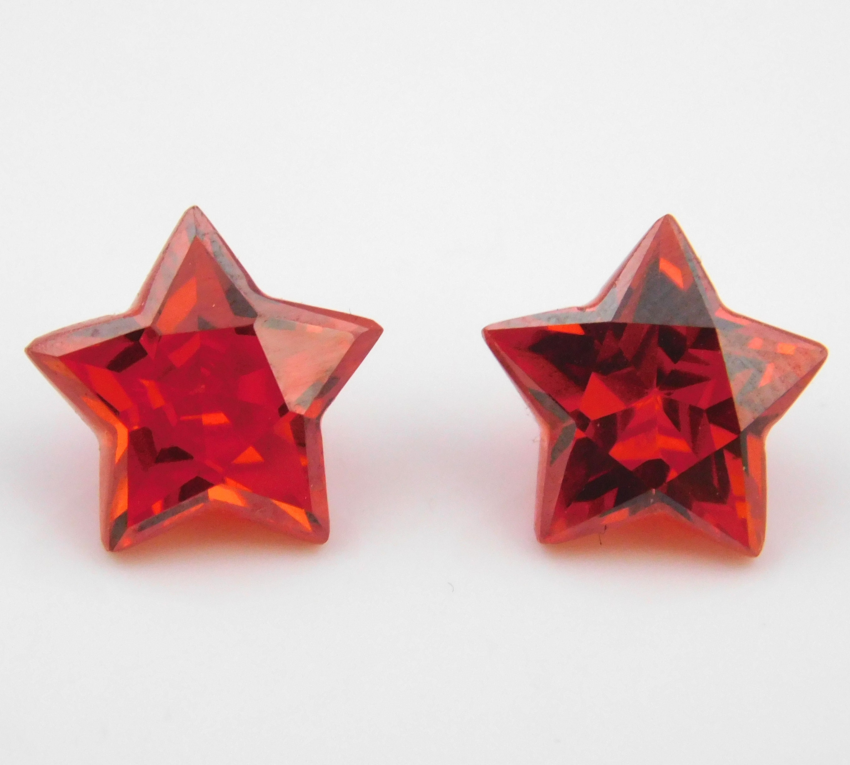 Red Color Cubic Zirconia CZ Star ,star Shape Gemstones, CZ Faceted Star ...