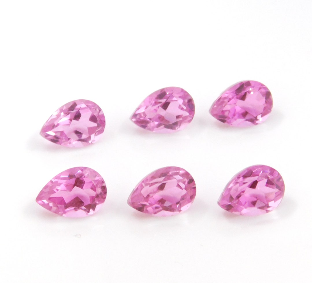 Pink Quartz Doublet Pear Shape Faceted Cut Gemstone Calibrated Stone ...