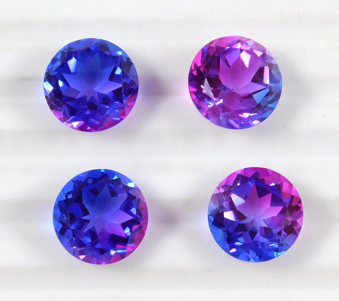 Midnight Fuchsia Quartz Multi Color Quartz Doublet Round Shape Gemstone ...