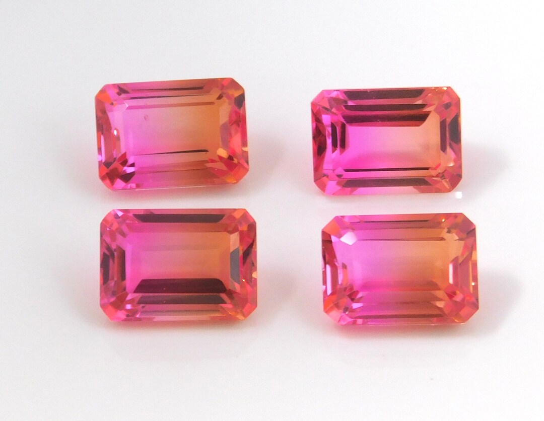 Arizona Sunset Quartz Faceted Octagon Shape Loose Gemstone Doublet ...