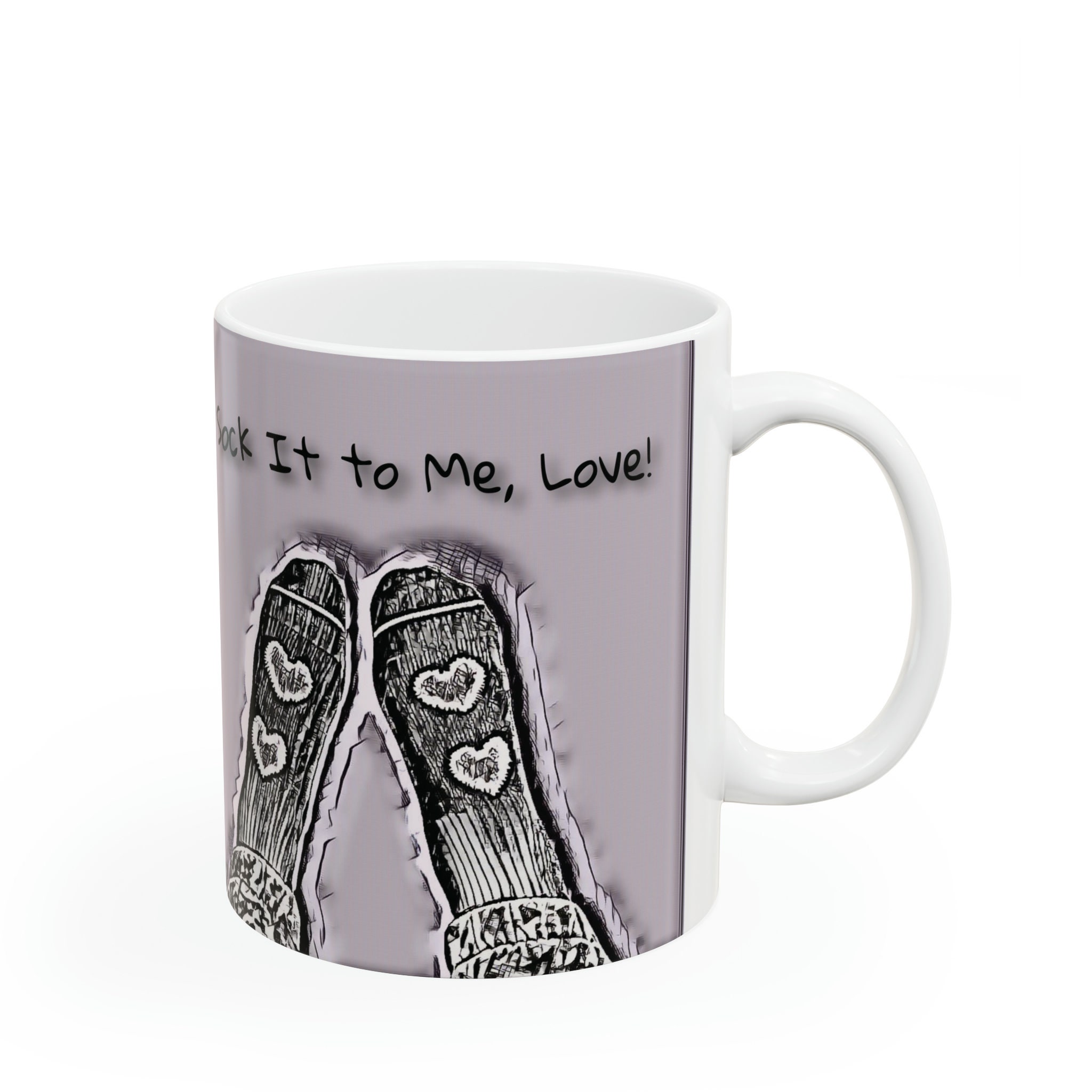 US Sock It to Me, Love Whimsical Heart Socks Mug Perfect for Coffee ...
