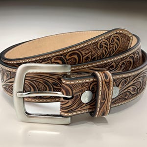 Custom Handmade Belt for Dad, Engraved Leather Belt for 3rd Anniversary ...