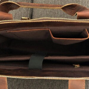 Personalized Large Leather Briefcase for Men 18 Travel - Etsy