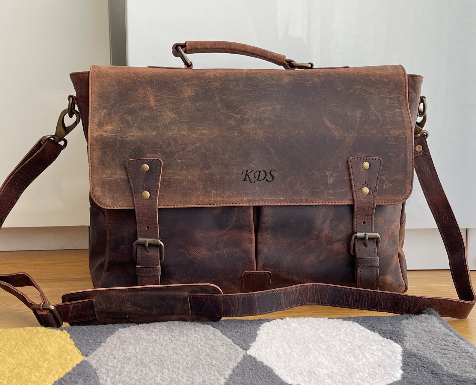 Personalized Leather Messenger Bag for Men Personalized - Etsy