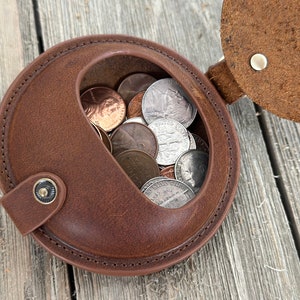 Leather Coin Purse, Genuine Leather Coin Bag, Coin Pouch Keychain ...