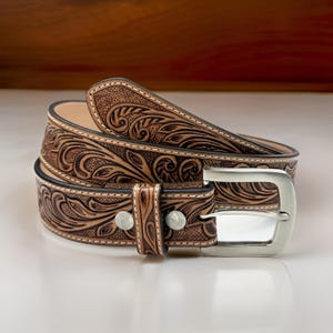Custom Handmade Belt for Dad, Engraved Leather Belt for 3rd Anniversary ...