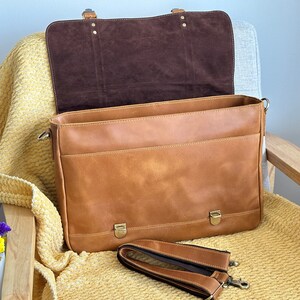 Leather Briefcase Laptop Bag, Personalized Gift for Teacher Doctor ...