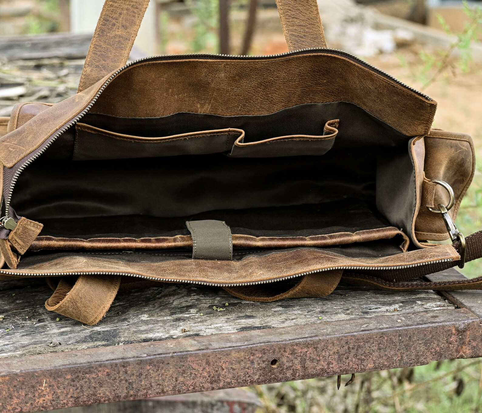 Personalized Vintage Large Leather Briefcase for Men Travel - Etsy