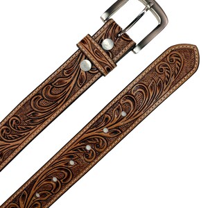Custom Handmade Belt for Dad, Engraved Leather Belt for 3rd Anniversary ...