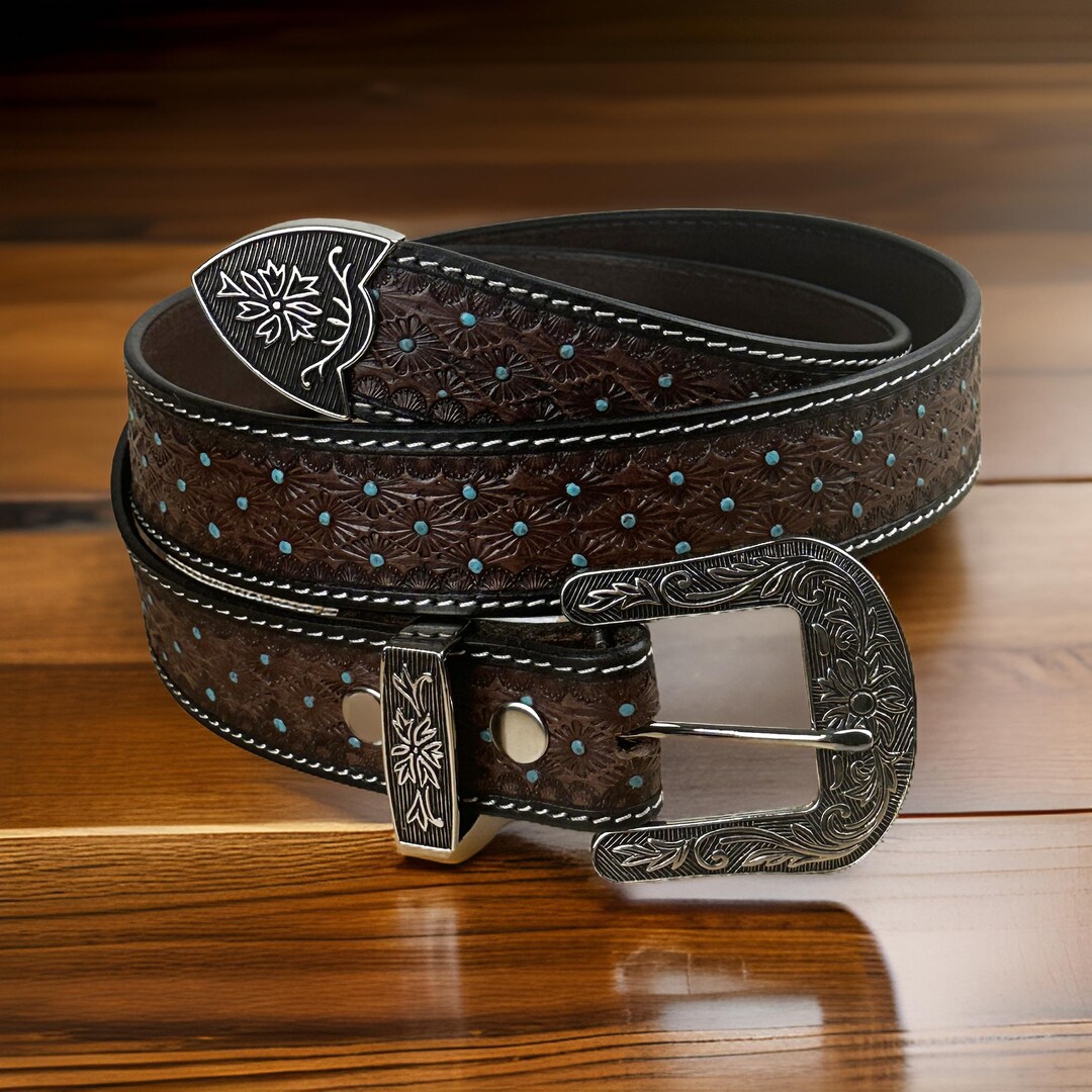 Western Genuine Leather Belt for Men Women Cowboy Cowgirl Rodeo ...